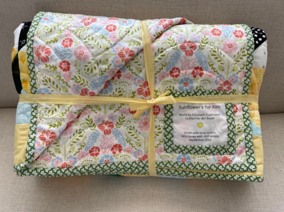 Sunflowers for a Daughter-in-Law • Quilt Finish – OccasionalPiece–Quilt!