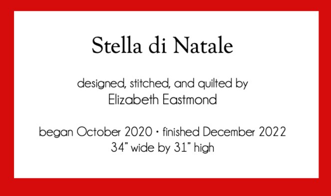 Stella di Natale • Quilt Finish – OccasionalPiece–Quilt!