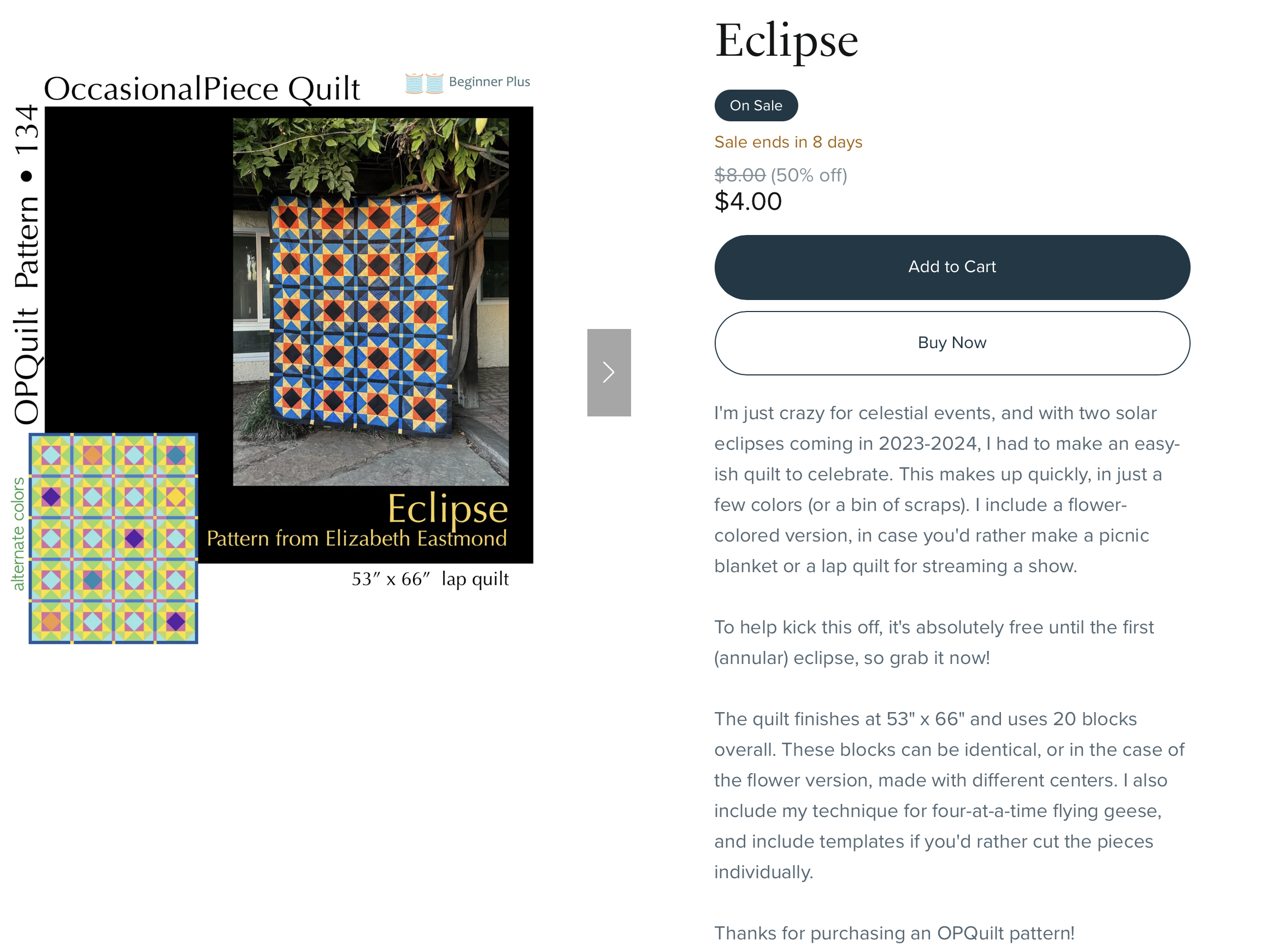 Eclipses: Aren’t we so lucky? – OccasionalPiece–Quilt!