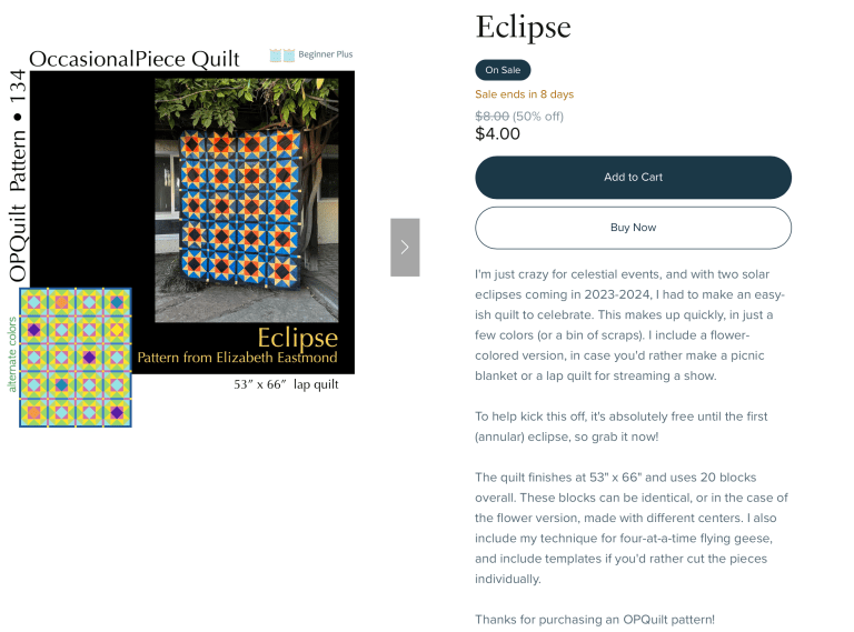 Eclipses: Aren’t we so lucky? – OccasionalPiece–Quilt!
