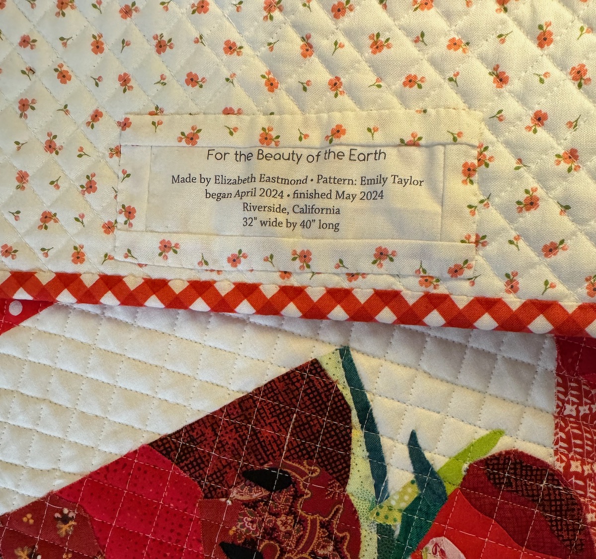 For the Beauty of the Earth: Quilt Finish – OccasionalPiece–Quilt!